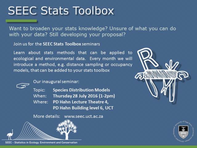 Stats Toolbox Seminar 28 July - Species Distribution Modelling | SEEC